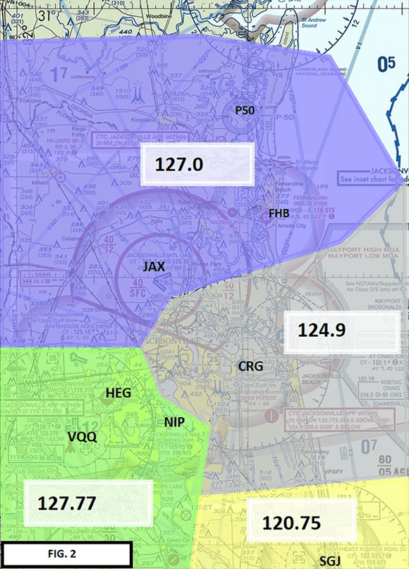 Recommended VFR Routes within JAX Approach Airspace